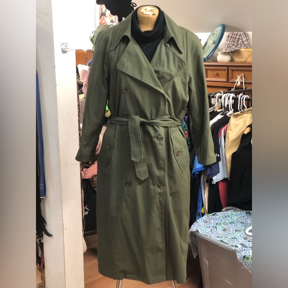 monica gray | Jackets & Coats | Vintage 8s Monica Gray Trench Coat Army ...